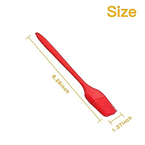 MJIYA Silicon Basting Brushes, Heat Resistant Pastry Brushes, Spread Oil Butter Sauce Marinades for BBQ Grill Barbeque & Kitchen Baking, Cooking (Red)