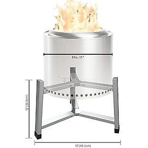 WINTRON Firepit Stand, 15" Stand for Solo Stove Ranger and Other 15-in Outside Firepit, Stainless Steel Fire Pit Accessory, Outdoor Fireplace Tools