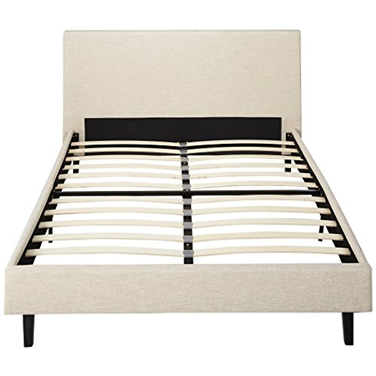 Modway Anya Upholstered Beige Full Platform Bed with Wood Slat Support