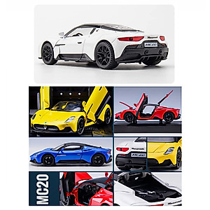 Toy Cars Model MC20 Alloy Collectible Pull Back Vehicles Diecast with Light&Sound (White)