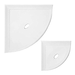 Questech Décor 8 Inch Corner Shower Shelf and 5 Inch Shower Caddy Soap Dish, Metro Flatback Wall Mounted Bathroom Shower Organizer, Bright White Matte