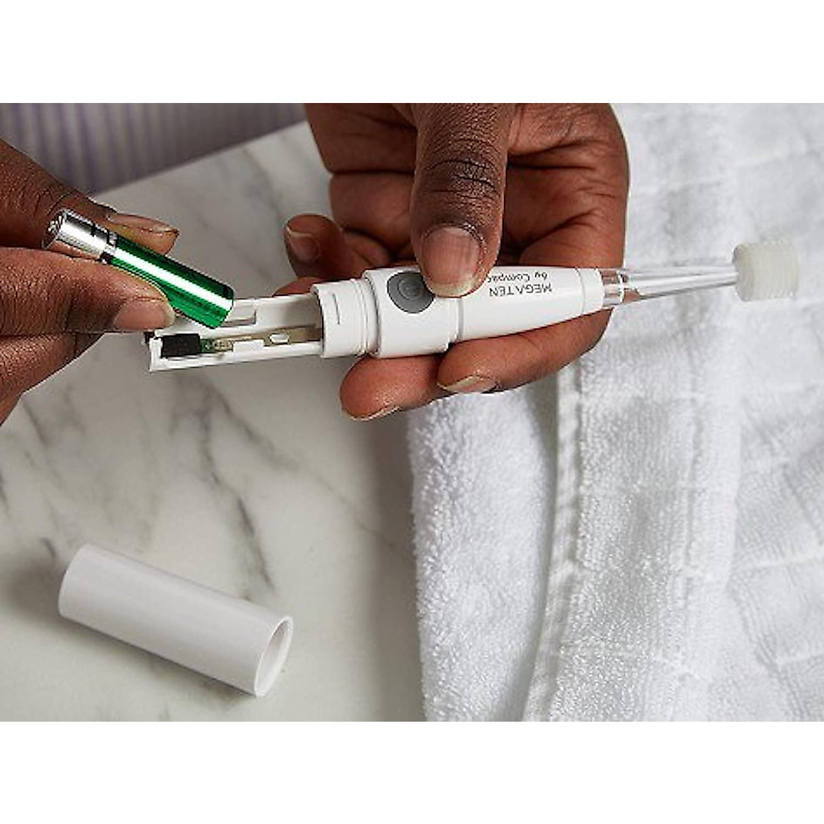 Brilliant Lumi 360 Round Head Travel Sonic Electric Toothbrush for Adults - Tooth Brush with LED Microfiber Bristles Gentle Sonic Technology for a Smile, Vibrating Toothbrush, 4 Brush Heads