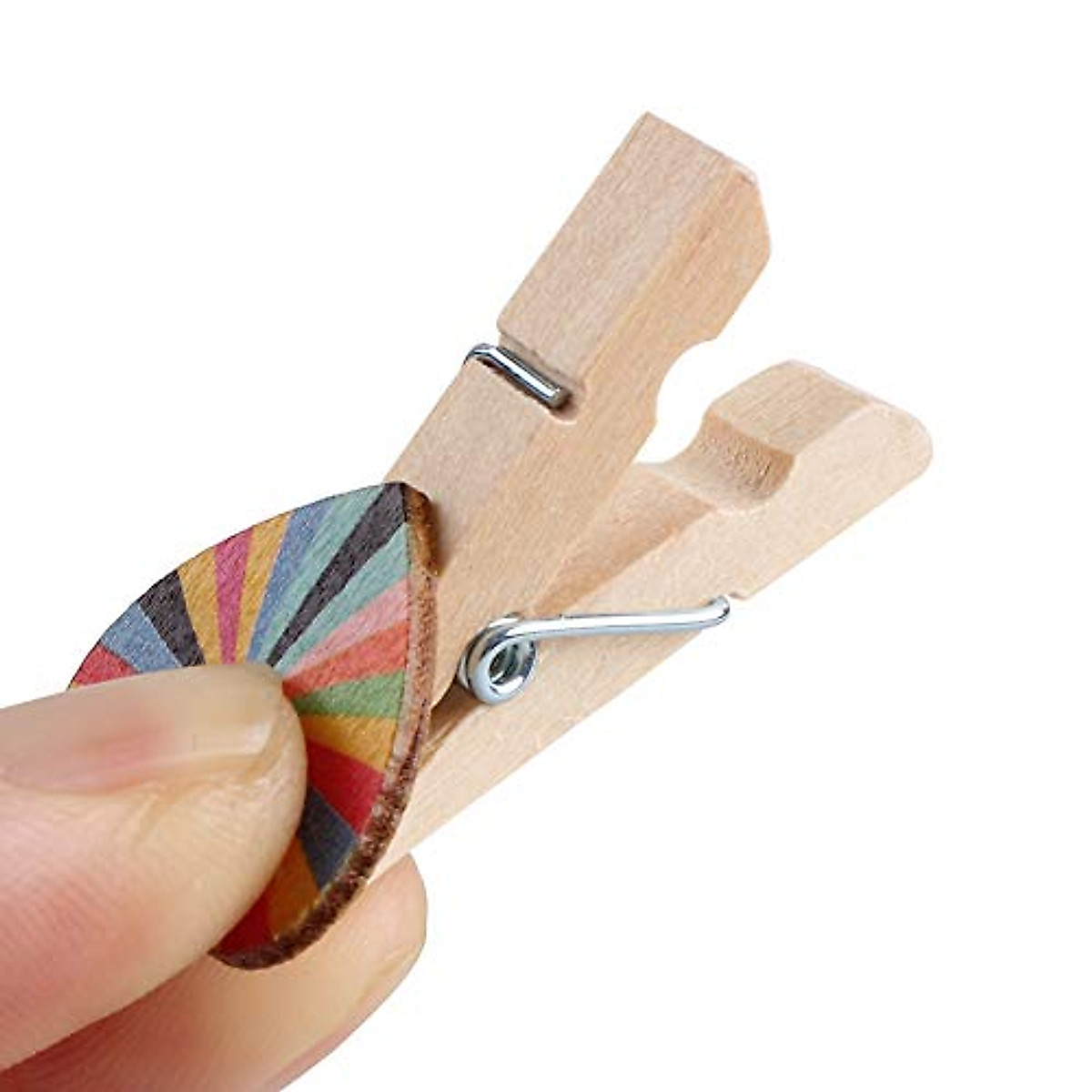 Z ZICOME 100 Pcs Mini Wooden Clothespins with Hearts for Hanging Photos Decorations for Valentine Engagement Wedding Bridal Shower Party