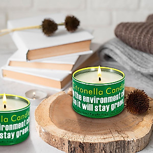 Citronella Candles, Indoor Outdoor Lemongrass Scented Candles, 4 OZ 2 Pack Pure Citronella Oil and Natural Soy Wax Long Lasting Burning Hand Poured Emergency Candles