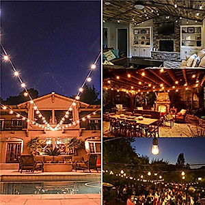 FRIDEKO HOME Waterproof Outdoor String Lights - 12Ft Commercial Grade Patio Lights Heavy Duty Light String Hanging Lights Fixture with 11W S14 Bulbs for Deckyard Garden Porch Party Decor