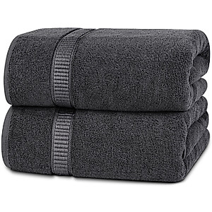 Utopia Towels - Luxurious Jumbo Bath Sheet 2 Piece - 600 GSM 100% Ring Spun Cotton Highly Absorbent and Quick Dry Extra Large Bath Towel - Super Soft Hotel Quality Towel (35 x 70 Inches, Grey)