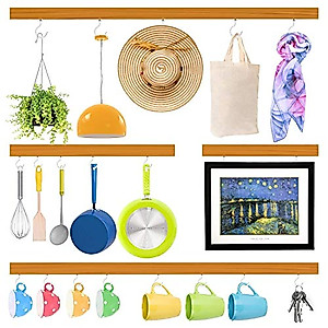 Cup Screw Hooks Ceiling Hooks, Vinyl Coated Wall Hang Hooks, Home Office Workplace Kitchen Bathroom Hooks Holder for Coffee Tea Cup, Plant, Light, Mug,1/2 Inches, Blue, 40Piece.