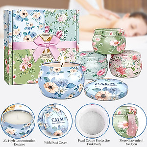 BlissfulOasis Scented Candles Set, 17.6 oz 4 Pack Home Scented Candles, 100-120 Hours Candle Present for Men and Women, Scented Candles for Birthday, Mother’s Day Presents