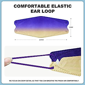 Sheal Individually Packaged Disposable 4 Ply 50PCS 5-Colors Gradient Face Masks with Colorful Elastic Earloops for Adult