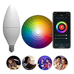 DOGAIN LED Candelabra Bulbs E12 Base, Color Changing and Dimmable Smart Light Bulb, Compatible with Alexa Google Home, Tunable White Chandelier Light Bulbs 320 lm 35w Equivalent, 3 Pack