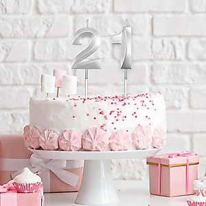 21st Birthday Candle Number 21st Candle Silver Number Candles for 21st Birthday Decorations for Girls 21st Birthday Decorations 21st Birthday Candle 21st Candle Birthday Girl Silver Birthday Candle
