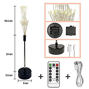 Chims Firework Lights 120 LED Starburst Dandelion Copper Wire Sphere Fairy Lights Battery Operated 8 Modes Spirit Tree with Remote Control for Banquet Wedding Party Dinner Table Centerpiece Decoration