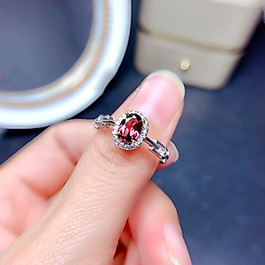 YangQian Halo Ruby Wedding Rings for Women Cubic Zirconia Princess Ring for Girls Diamond Promise Finger Rings for Women