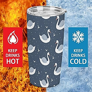 KIOWEIR Duck And Dark Background Stainless Steel Tumbler 20oz With Lid And Straw, Insulated Tumblers Coffee Cup, Travel Mug for Ice Drink & Hot Beverage for Women Men Boys Girls