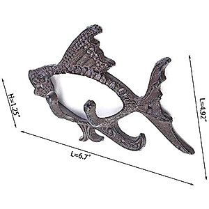 Heavy Duty Rustic Cast Iron Decorative Wall Hook Kitchen Living Room Bathroom Wall Decoration (Fish)