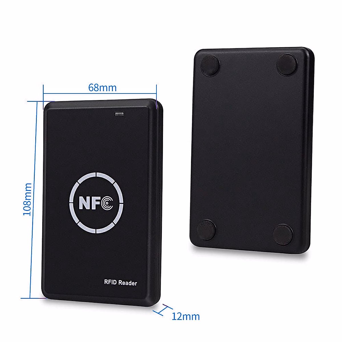 TO BE SECOND JASAG 13.56MHz IC Card Copier NFC Reader 125KHz RFID Reader Writer Duplicator Smart Card Programmer with IC Encrypted ID Composite Buckle Writable Key Fob Cards black NS106+3+3