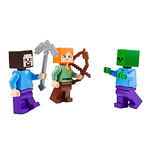LEGO Minecraft Combo Pack - Steve, Alex, and Zombie Minifigures, 11 pcs