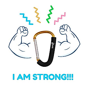 Toolik X-Large Baby Stroller Organizer Hook Clip for Hanging Diaper Bags (Gold)