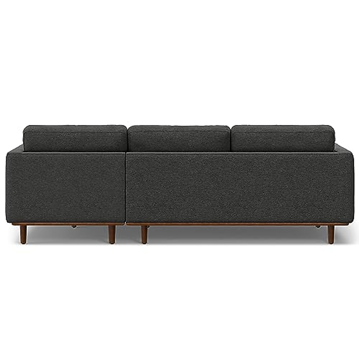 SIMPLIHOME Morrison Right Sectional Sofa in Woven-Blend Recycled Polyester Fabric, Charcoal Grey, 102-inches Wide, L-Shaped Couch with Right Chaise for the Living Room and Family Room