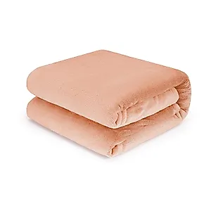 Tafts Throw Blankets - Ultra Plush 320GSM - Soft, Ultra Comfy, Fluffy and Fuzzy - Plush Blankets and Throws for Couch, Bed & Living Room - All Seasons - Blankets Twin Size - Pale Blush