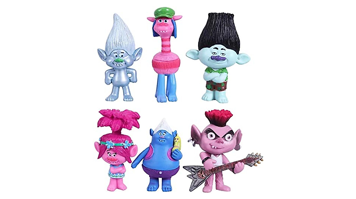 Trolls Toy Set - 6 Mini Action Figures for Kids
