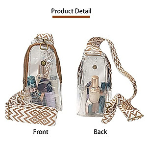 Clear Crossbody Bag Stadium Approved Clear Bag， PVC Crossbody Backpack with Adjustable, for Sports Concert Prom Party Present