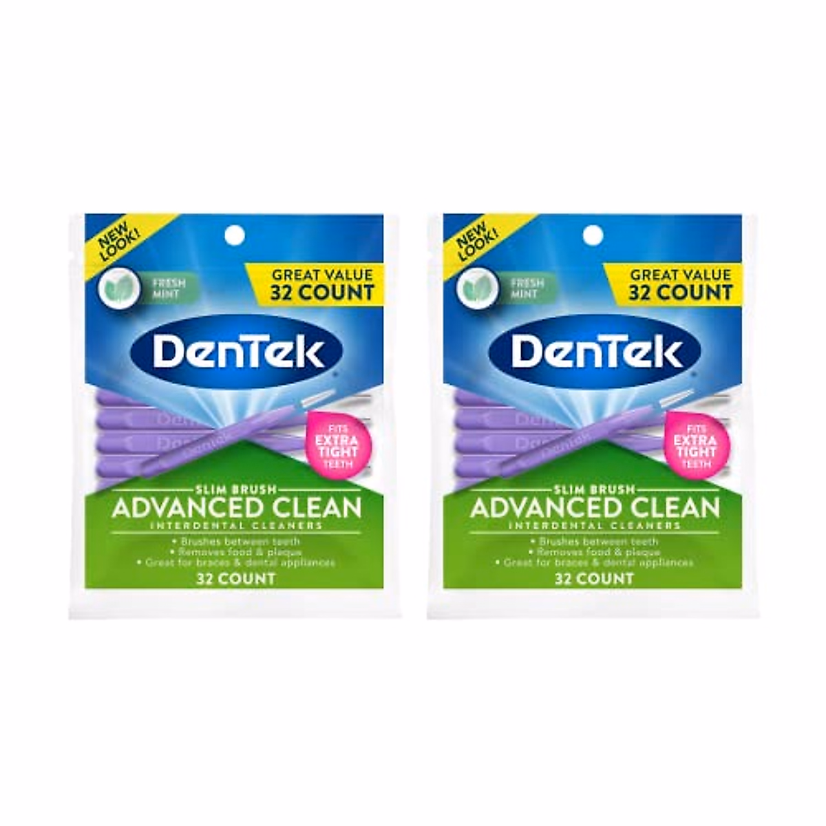 DenTek Complete Clean Easy Reach Floss Picks, Advanced Fluoride Coating, Mouthwash Blast Flavor, 75 ct. (Pack of 2)