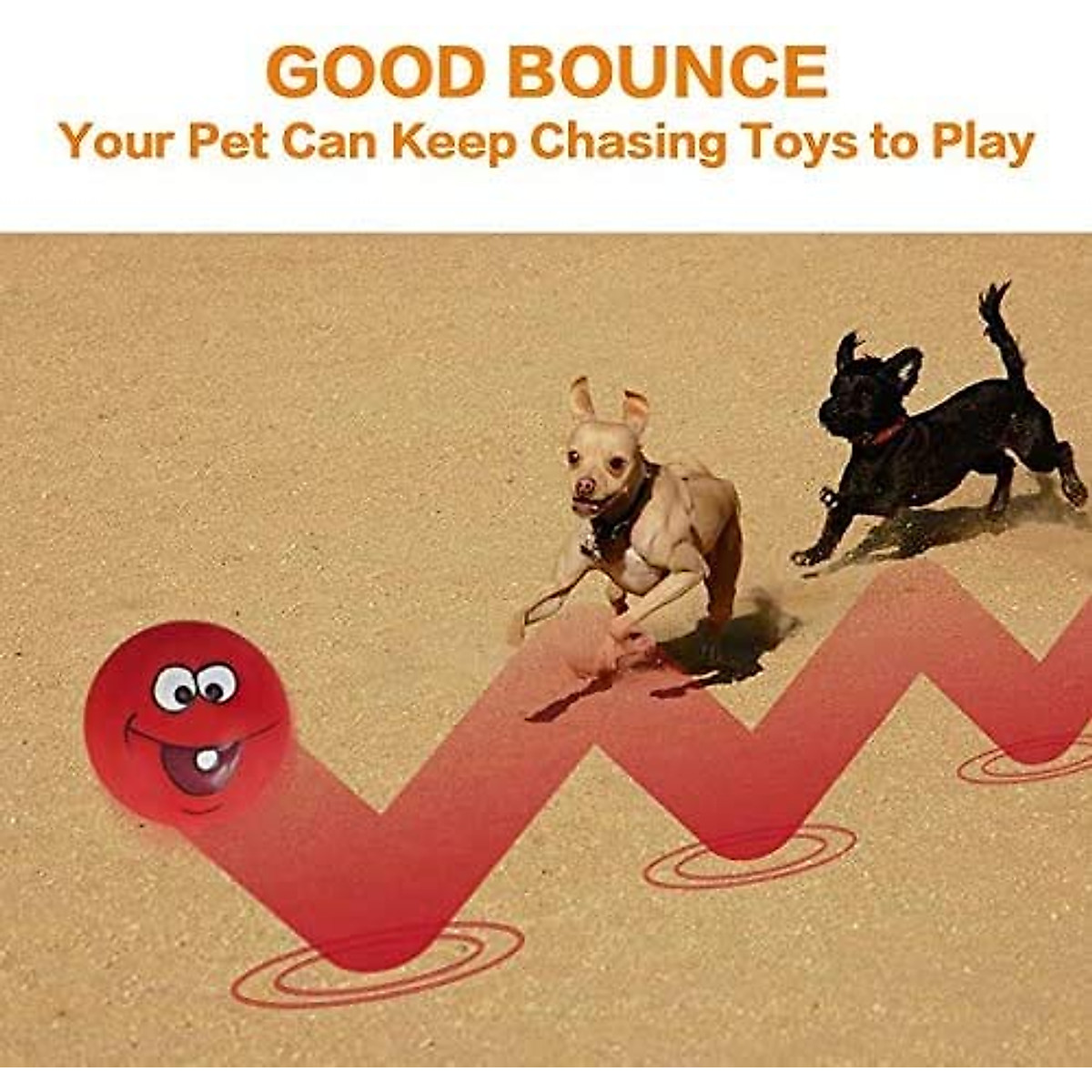 Coricorsu Dog Toy Squeaky Dog Toys Funny Face Chewing Latex Rubber Soft Fetch Play Interactive Dog Balls for Puppy Small Medium Pet Dog (6PCS)