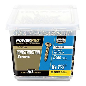 Power Pro Premium Interior Construction Screws (#8 x 1-1/2") - 5lb Box