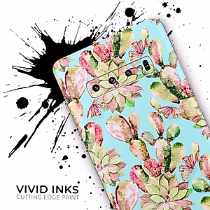 DesignSkinz Watercolor Cactus Succulent Bloom V4 Protective Vinyl Decal Wrap Skin Cover Compatible with The Samsung Galaxy S20 (Screen Trim & Back Glass Skin)