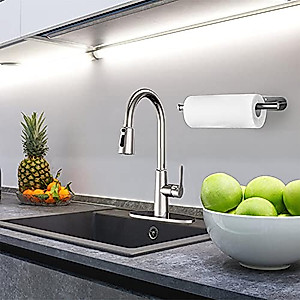 Paper Towel Holder, Under Cabinet Paper Towel Holder for Kitchen, Self Adhesive Paper Towel Roll Holder Wall Mount, SUS304 Stainless Steel Paper Towel Rack Stick on Wall for Bathroom