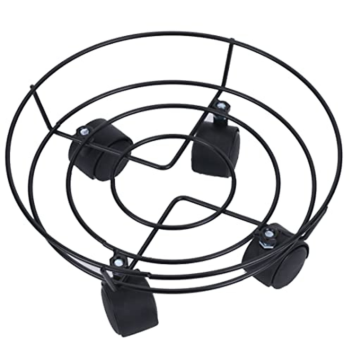 AIJUZIJIE Plant Caddy Wheel Planter Flower Pot Mover Iron Stand Trolley on Rollers Heavy Duty for Indoor Outdoor Garden 30cm Plant Caddy