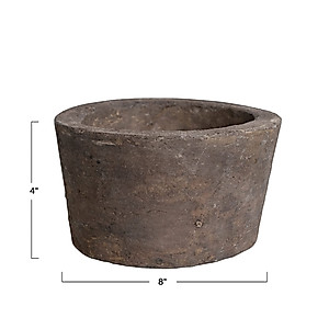 Creative Co-Op Reclaimed Decorative Concrete Feeder, Distressed Brown Finish Container