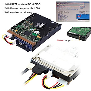 Cablecc IDE/PATA 40Pin Disk to SATA Female Converter Adapter PCBA for Desktop & 3.5" Hard Disk Drive