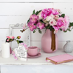 Sepamoon 3 Pieces Acrylic Inspirational Christian Gifts Retirement Paperweight for Women Bible Verse Decor Table Centerpiece Heart Shape Sign with Bookmark Keychain (Retirement), White