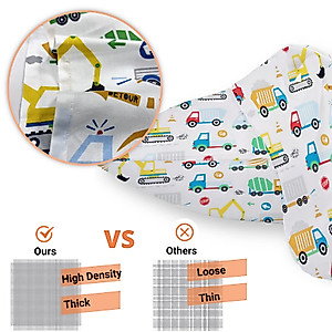 Baby Toddler Pillow Cases Trcuk Pattern - Child Pillowcase Fit Kids & Travel Pillows 13 x 18, 14 x19 - Soft Cotton Pillows Cover Set of 2, Envelope Pocket, Durable Well Stitched, Boy Girl Crib Bedding