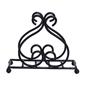 S.B.ARTS Cast Iron Napkin Holder Flat Scroll Collection, Bar Napkin Holder for Tables, Flat Tableware Tissue Holder, Farmhouse Napkin Dispenser, Kitchen Bathroom Bedroom Countertop, Style 3