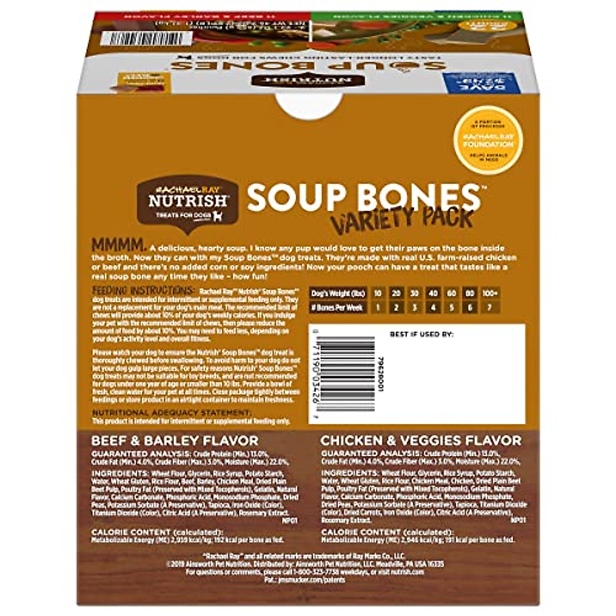 Rachael Ray Nutrish Soup Bones Long Lasting Dog Chews Variety Pack, 22 Count (Pack of 1)