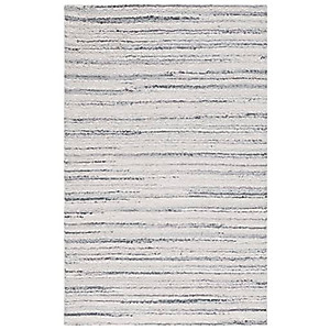 Safavieh Casablanca Collection Area Rug - 6' x 9', Grey & Ivory, Handmade Stripe Wool 0.8-inch Thick, Ideal for High Traffic Areas in Living Room, Bedroom (CSB792H)