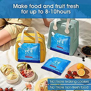 5-Packs Bulk Reusable ice Pack for Cooler Lunch Bags Lunchbox Cooler Backpacks Long Lasting Freezer Packs Cooler Accessories (for Lunchbox 7.5 x 6.5 inch)