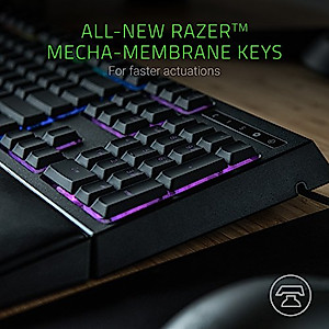 Razer RZ01-02410100-R3U1 19-Button Gaming Mouse, Black & Razer Ornata RGB Mecha-Membrane Keyboard, Black