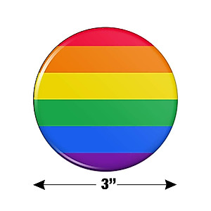 Rainbow Pride Gay Lesbian Contemporary Kitchen Refrigerator Locker Button Magnet - 1" Diameter