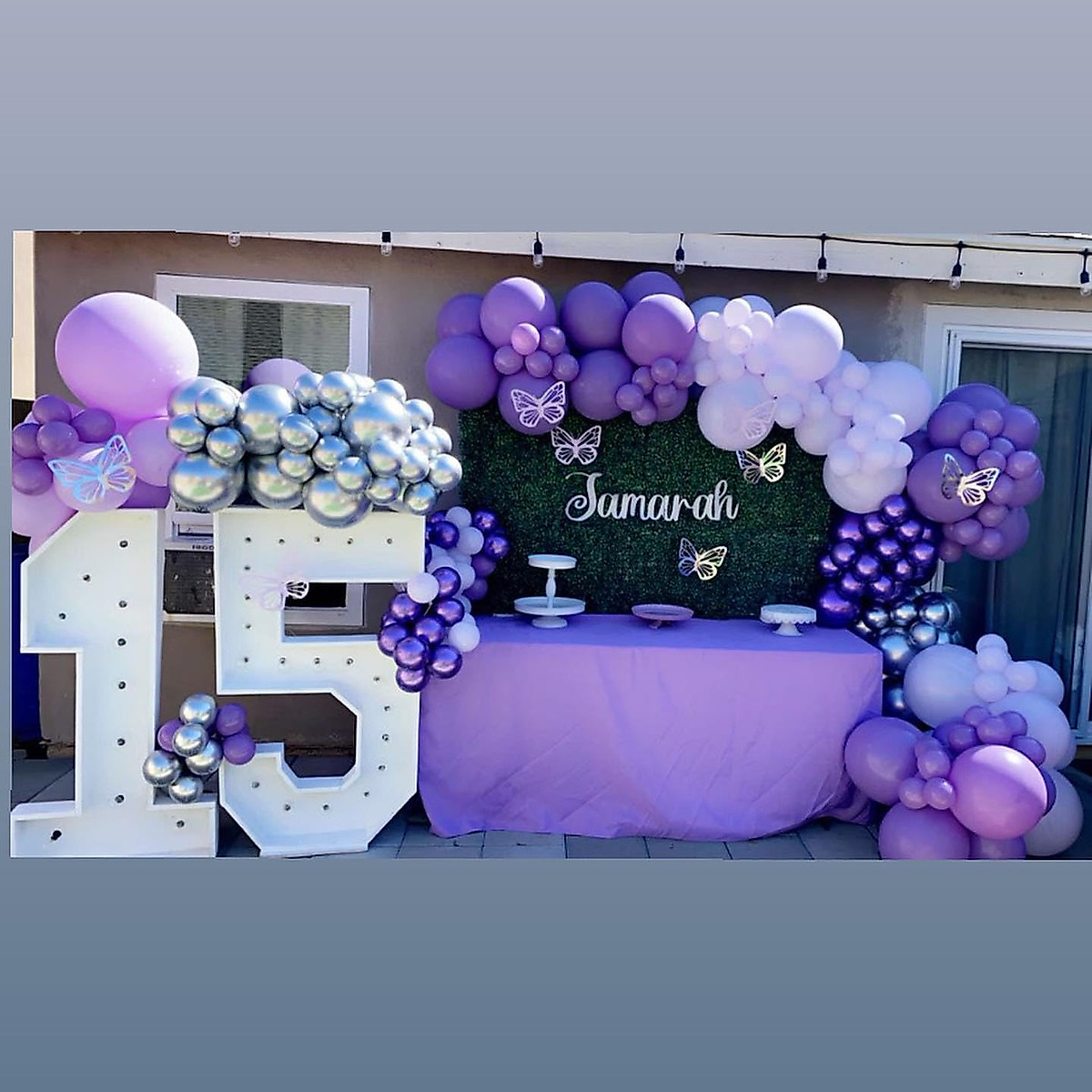 YMSZ Purple Balloons, 50pcs 12 inch Purple Confetti Balloons Kit, Metallic Purple Latex Balloons for Birthday, Bridal Shower,Wedding, Graduation Party Decorations