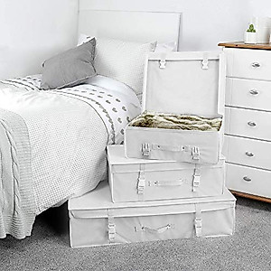 HANGERWORLD Large White Wedding Dress Box Storage with Acid Free Tissue Paper Wedding Dress Preservation Box Under bed Storage and Travel Case