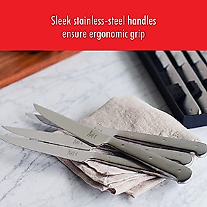 ZWILLING Porterhouse Razor-Sharp Steak Knife Set of 8 with Black Presentation Case, Gift Set, Silver