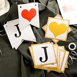 Tatuo 2 Sets Just Married Wedding Banners Bunting Garland Photo Props Signs with Heart for Bridal Shower Wedding Party Decoration