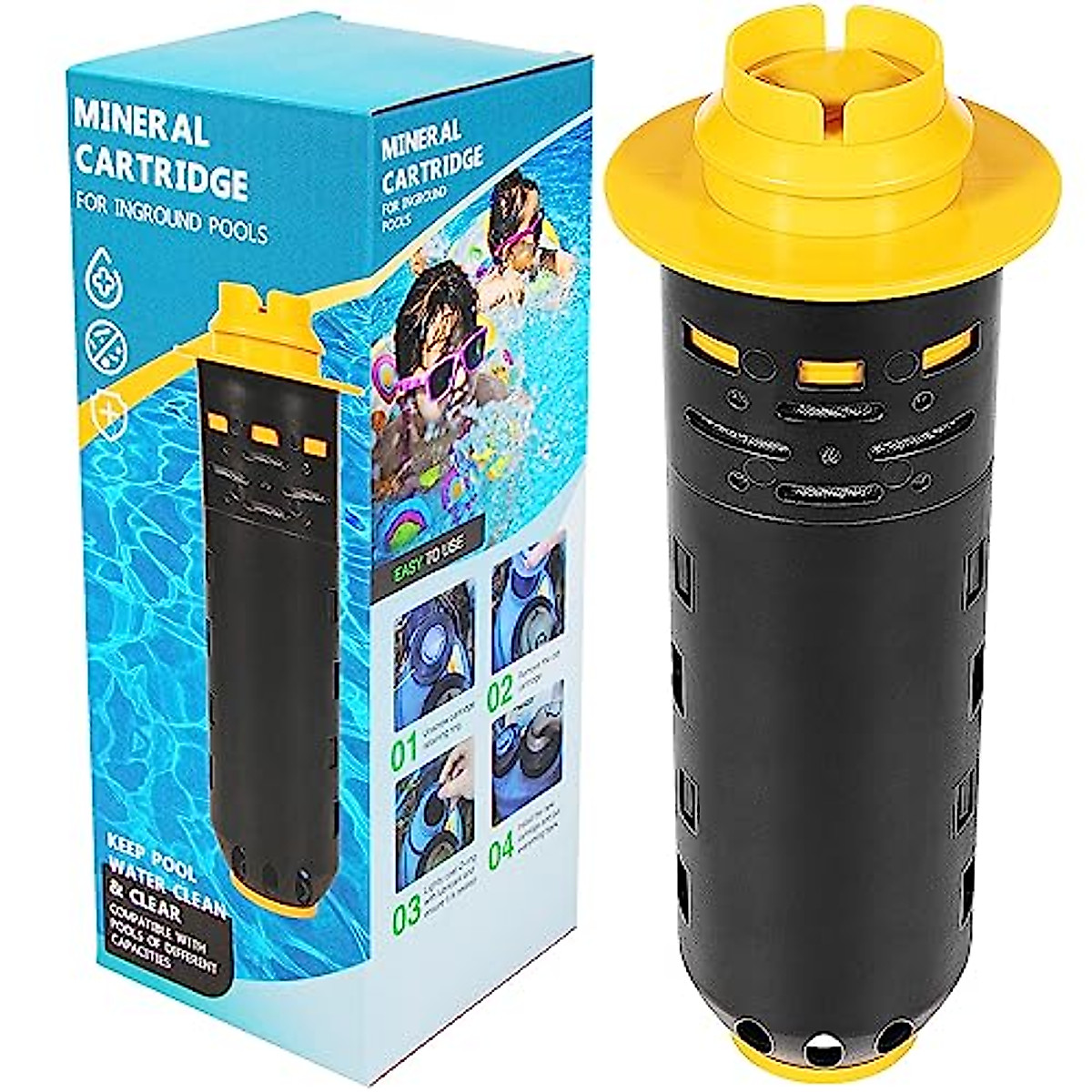 Replacement for Nature2 Duoclear 25 35 Mineral Cartridge W28000 W28001 for All Zodiac DuoClear Fusion Soft Vision Pro Above Ground Ingroud Pool Sanitizer for up to 35,000 Gallons Pool, 50001800