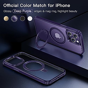 Alphex for iPhone 14 Pro Max Case with Magnetic Invisible Stand, Compatible with MagSafe, Official Color Match for iPhone, Military Grade Shockproof Phone Cover for Women Men, DeepPurple