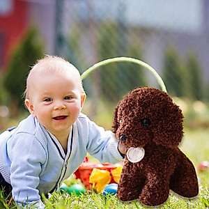 Muised Simulation Teddy Dog Plush Toy Puppy Doll Adults Gift 25CM Plushies Animals Stuffed Animals & Teddy Bears Adult Dolls Age 6-8 Action Figures Throw Pillows for Bed Winter Soft Warm