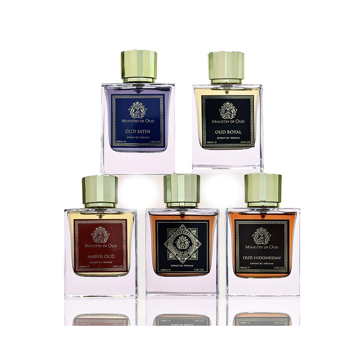 Set of Five Ministry of Oud Collection 100ml - Unisex Spray Pendora Scents Fragrance Long-Lasting Perfume PARIS CORNER